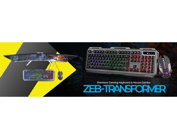Zebronics Gaming Keyboard Mouse Combo Wired Transformer 1 Year